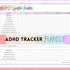 ADHD Tracker BUNDLE! Monthly Symptom Tracker, Behavior Tracker, Hygiene ...