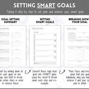 Goal Tracker Printable BUNDLE, 2023 Goals Planner, SMART Goal Setting ...