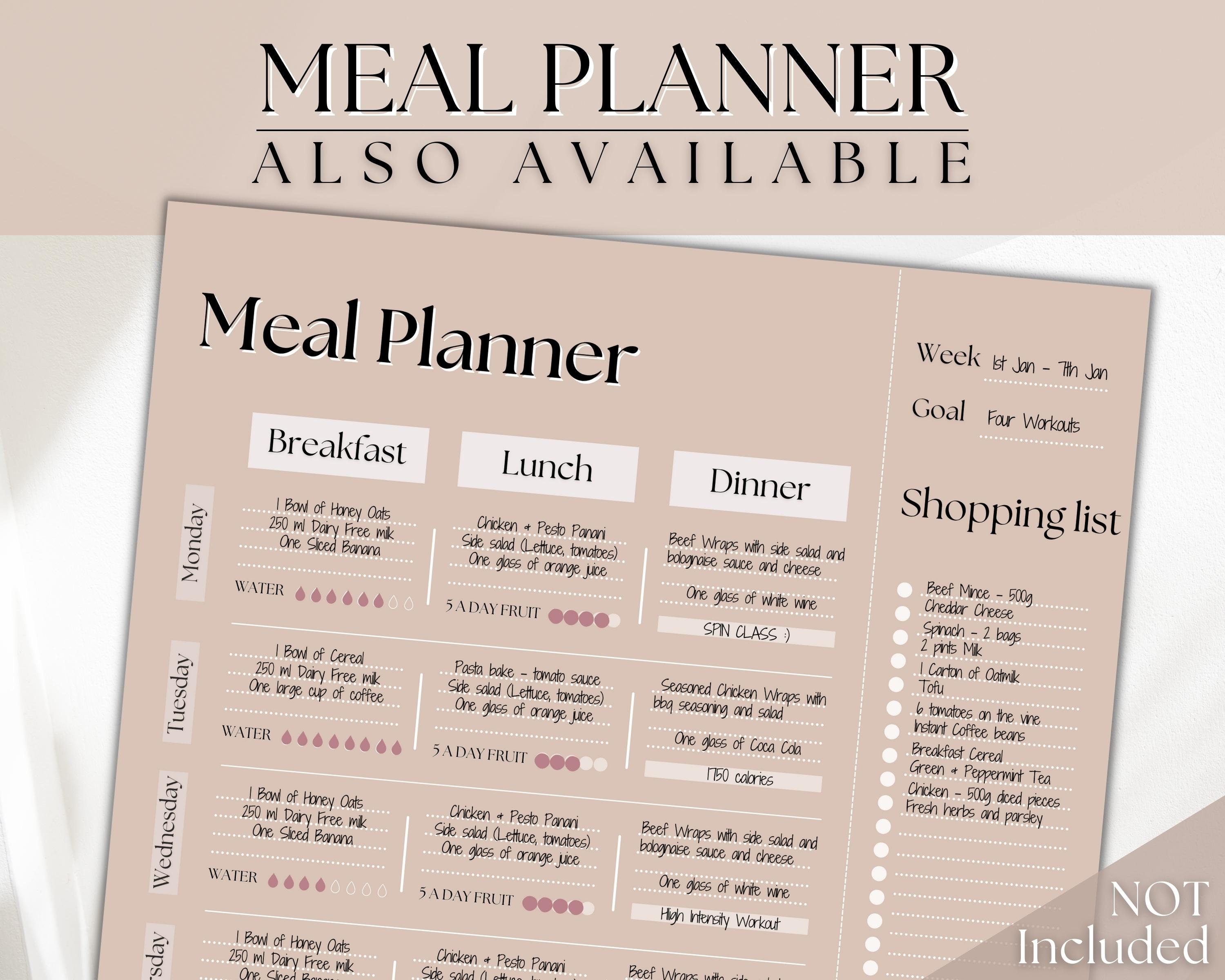 Daily Food Diary Printable, Colorful Food Journal, Diet & Nutrition Log ...