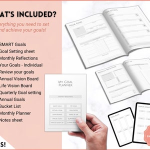 Goal Planner Printable BUNDLE, 2024 Goals Tracker, SMART Goal Setting ...