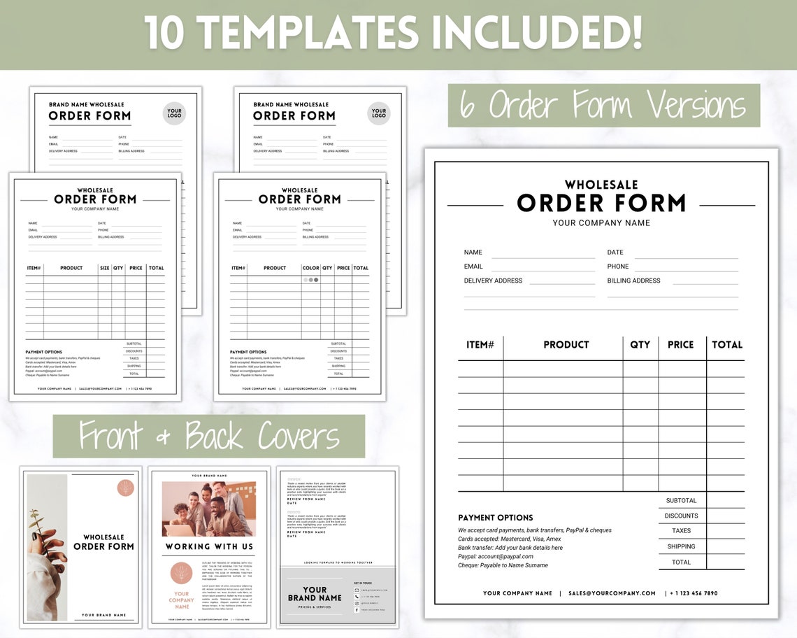 Order Form Template Editable Canva Template Printable Small | Etsy