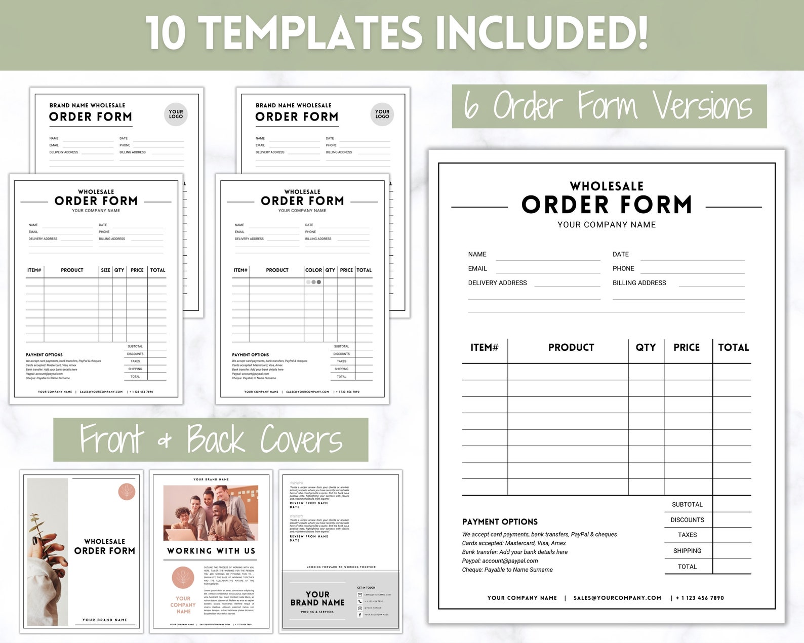 EDITABLE Wholesale Order Form Template Canva Template | Etsy
