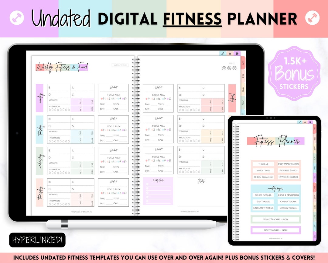 Digital FITNESS Planner, Goodnotes Fitness Planner, Fitness Journal ...
