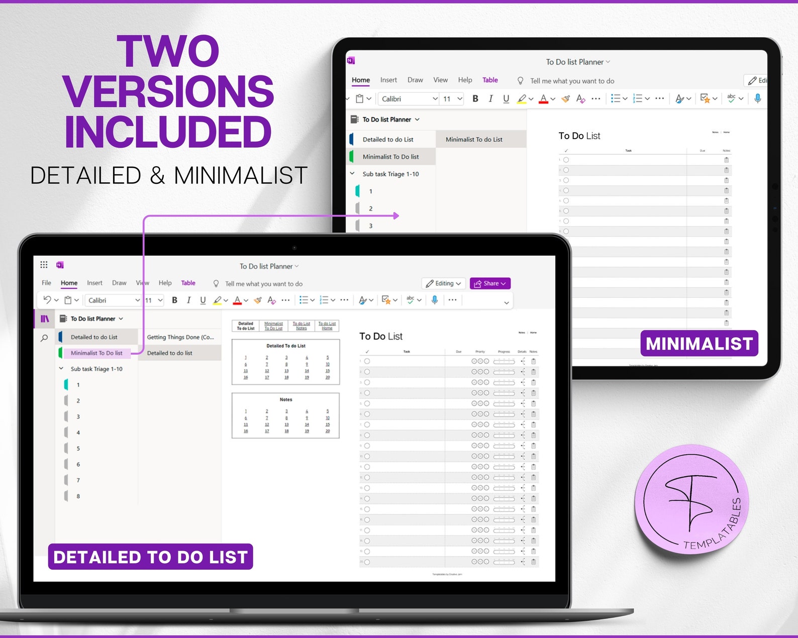 Onenote to Do List Template, Hyperlinked to Do List for One Note ...