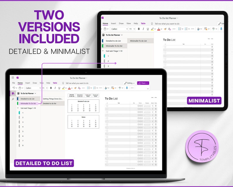 Onenote to Do List Template, Hyperlinked to Do List for One Note ...