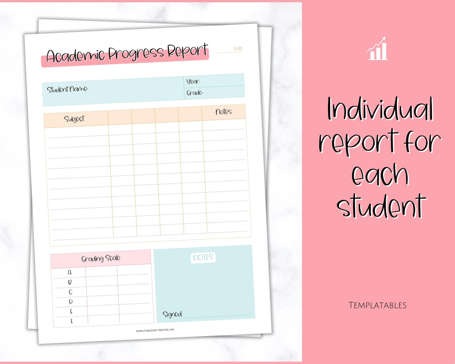 Homeschool Report Card Printable Progress Report Home School - Etsy