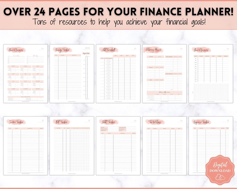 Financial Planner Printable BUNDLE Budget Template Savings - Etsy