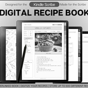 Digital Recipe Book for Kindle Scribe, Recipe Template, Digital Meal ...