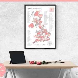 EDITABLE UK Sales Map, Business Postcode Sales Map, Color in Map, Etsy ...