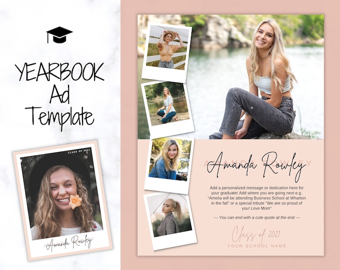Yearbook AD Design Full Page Custom & Personalized Senior/ School ...