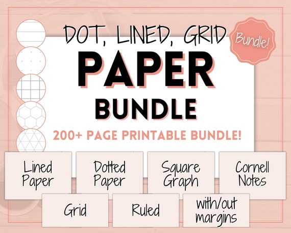 Grid Line Dot Paper Printables Note-taking Templates Graph - Etsy