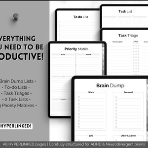 ADHD Digital Planner, Daily Planner for Neurodivergent Adults, Brain ...