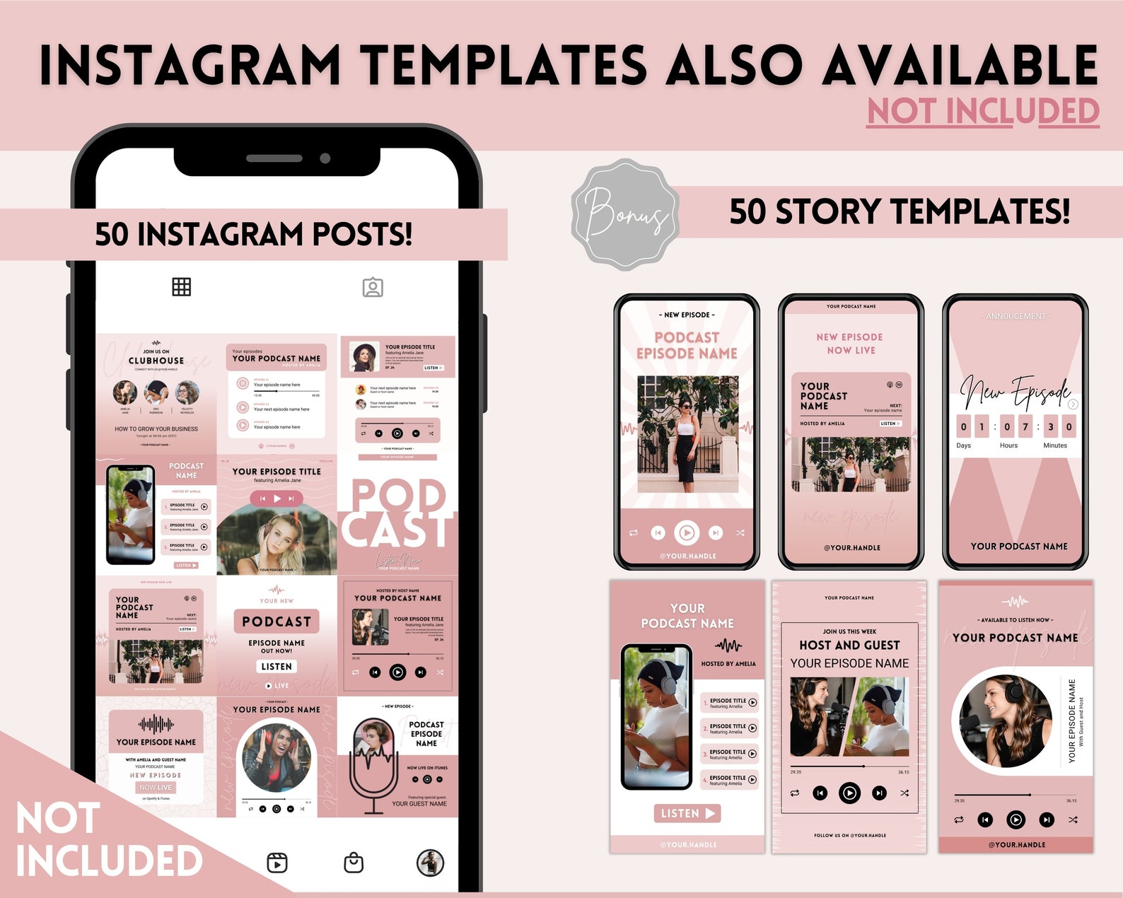 15 Editable Podcast Cover Art Templates. Podcast Canva BUNDLE. - Etsy