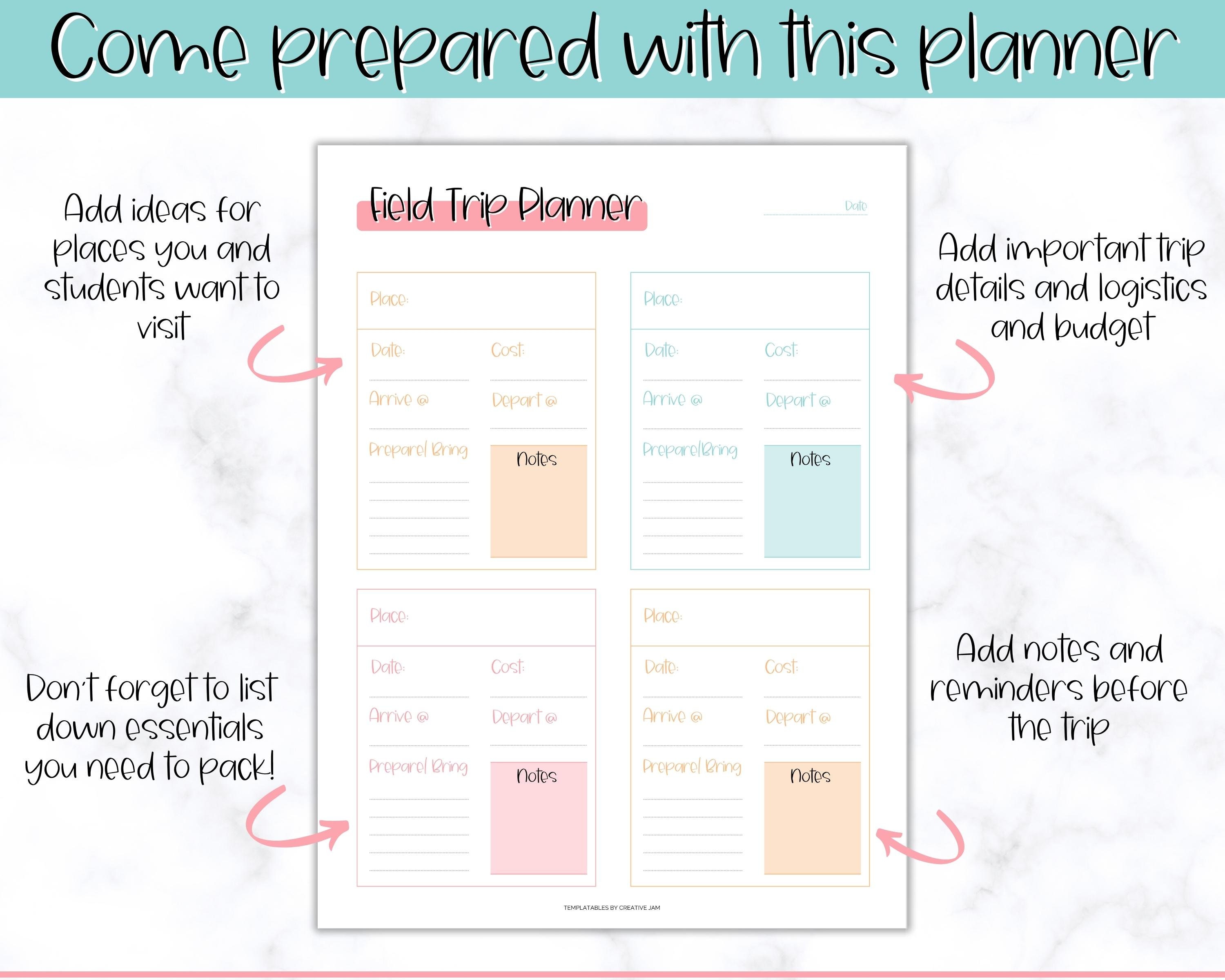 Field Trip Planner BUNDLE Printable Field Trip Log - Etsy