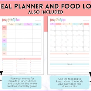 Baby Food Tracker Printable BUNDLE, Baby’s First Foods, Meal Planner ...