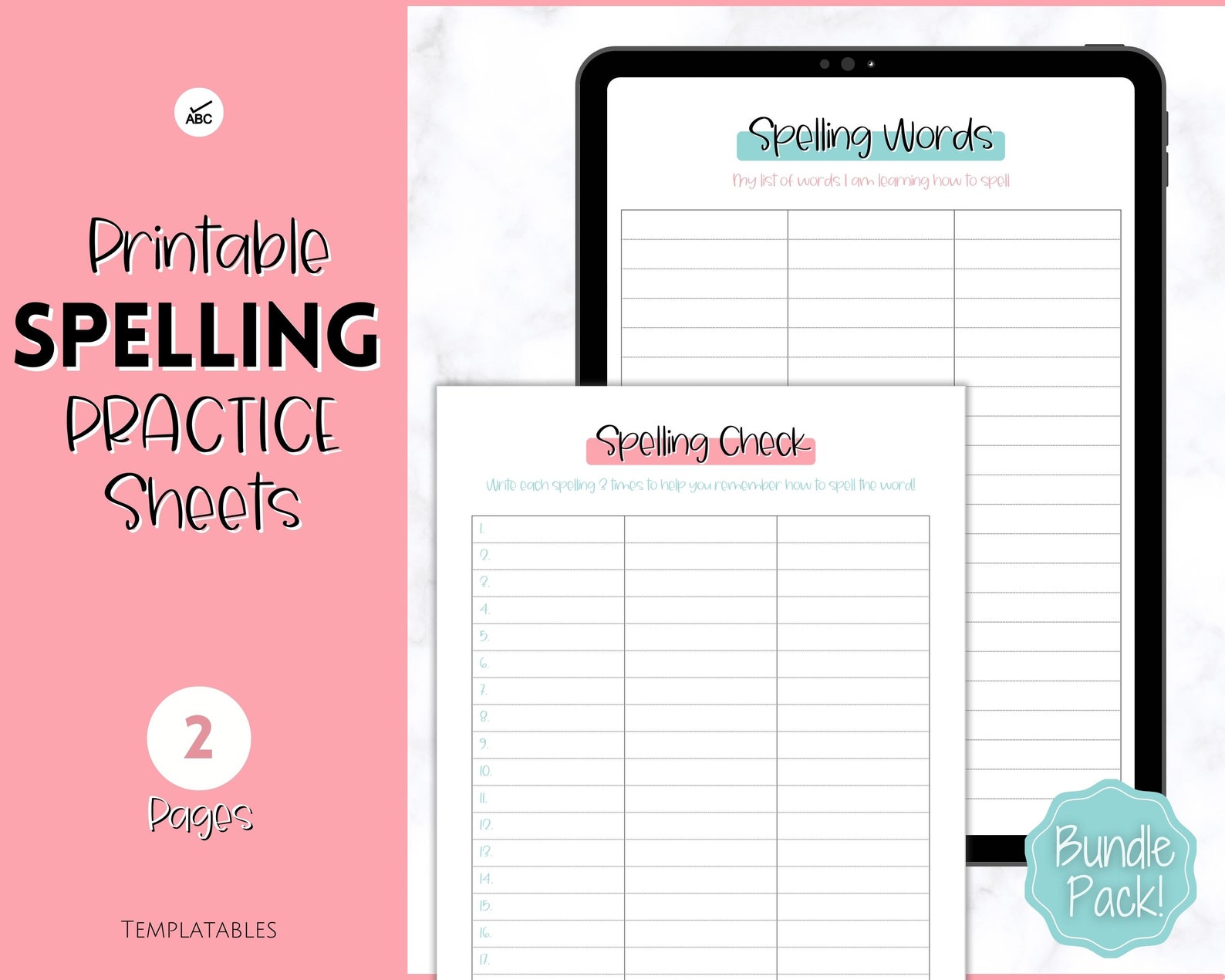 Spelling Practice Printable Spelling Words Sheets Sight Word - Etsy