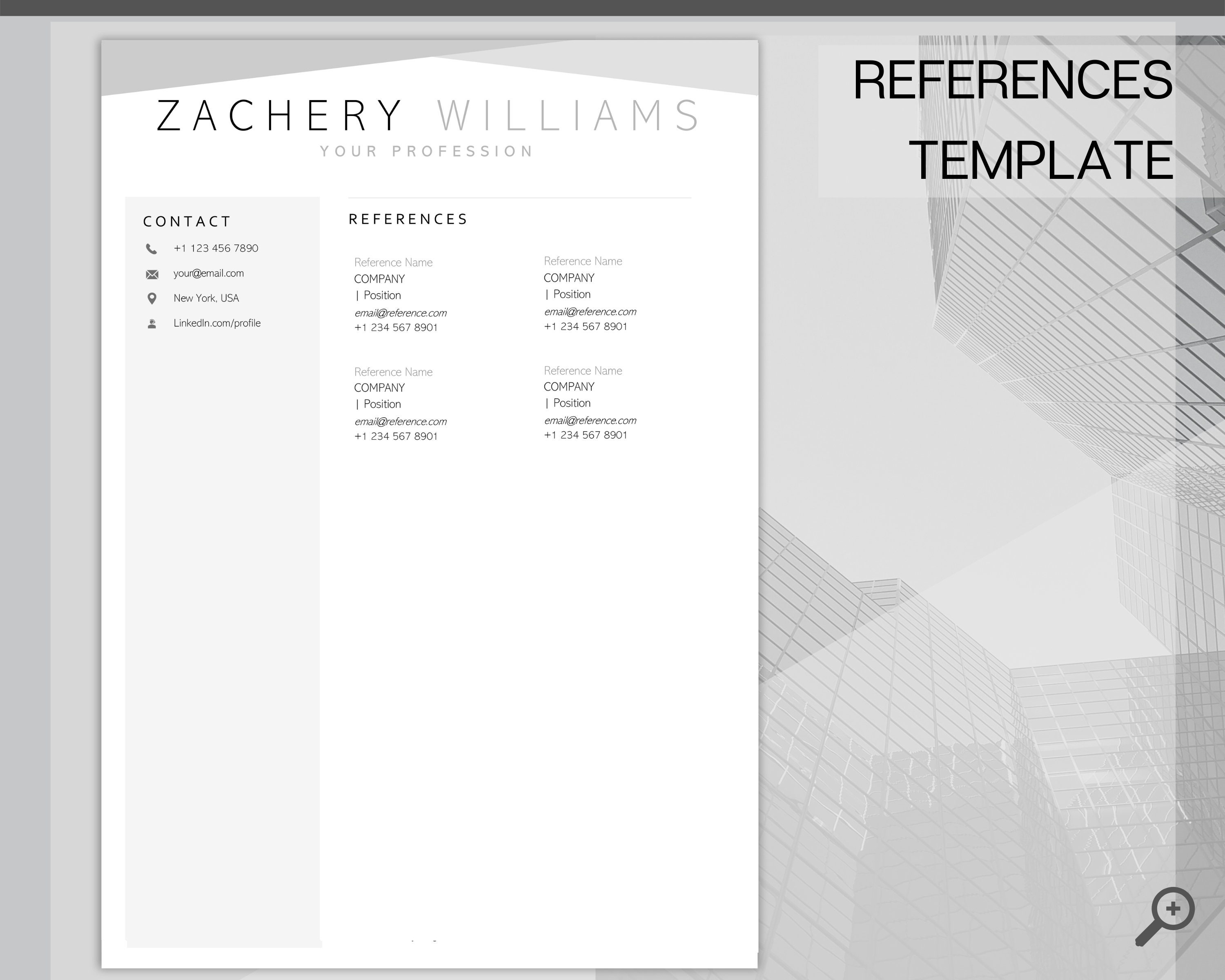 ONE Page Resume Template Word. CV Template Professional Cv | Etsy