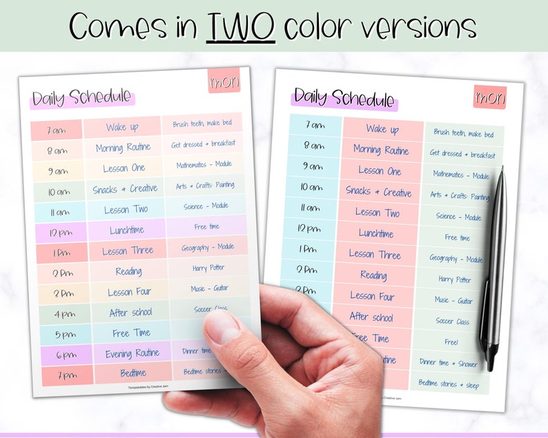 Daily Schedule Kids Homeschool Weekly Planner Daily Routine - Etsy