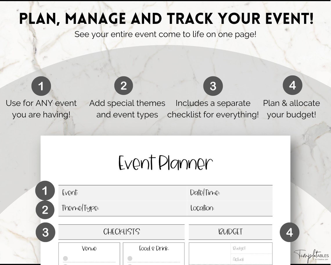 Event Planner Template Printable Party Planner Birthday - Etsy
