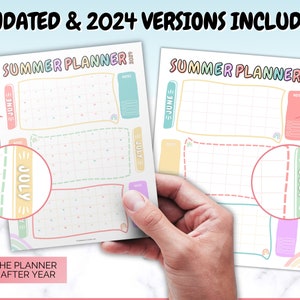 COLORFUL Summer Planner, 2024 Kids Summer Calendar, Summer Countdown ...