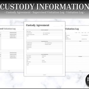Custody Binder, Child Custody Journal, Printable Child Custody Planner, Co-parenting Calendar ...