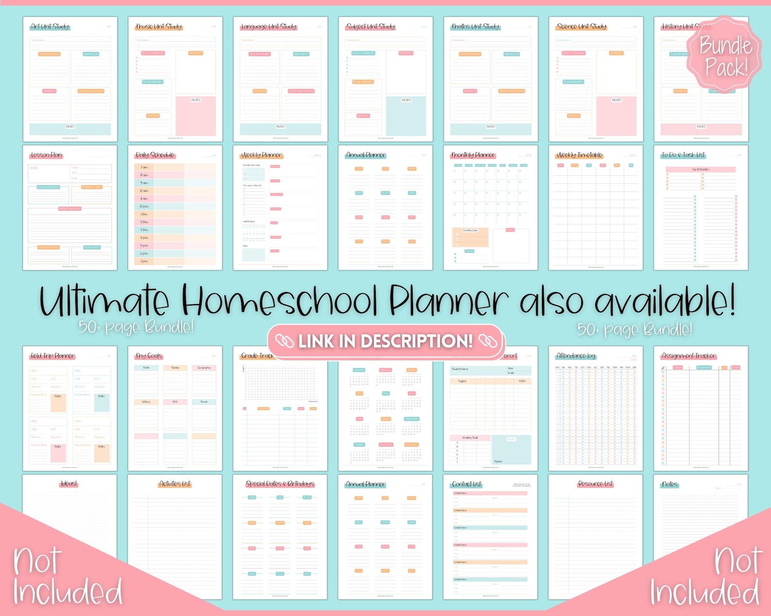 Unit Study Planner Printable Homeschool Planner Template - Etsy UK