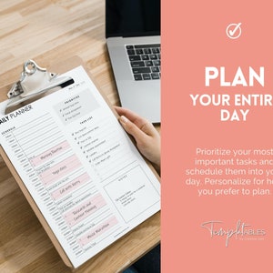 EDITABLE 24 Hour Daily Planner Template, Hourly Planner, to Do List ...