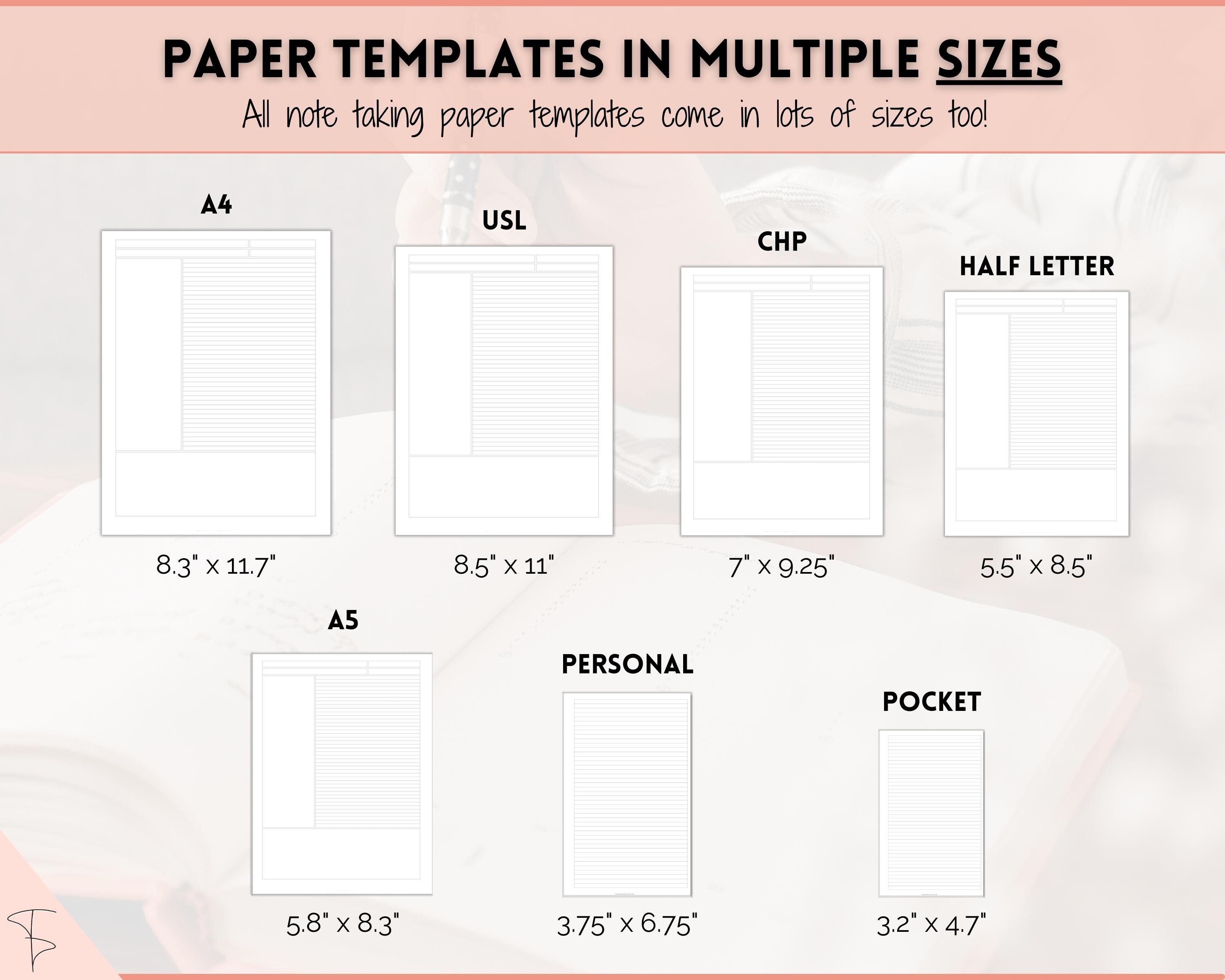 Note-taking Templates Printable Paper Note Taking Journal - Etsy Canada