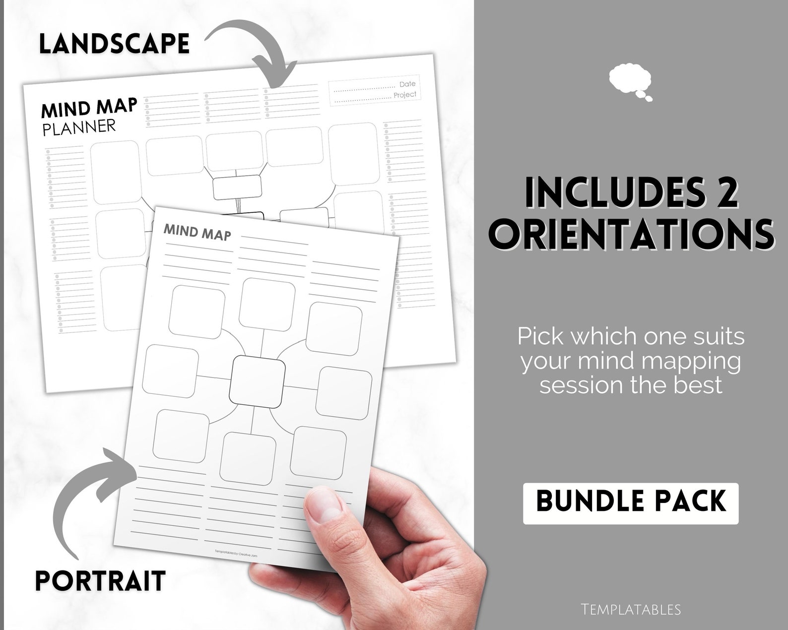 Mind Map Template, Printable Mind Map Planner, Study Guide Template ...