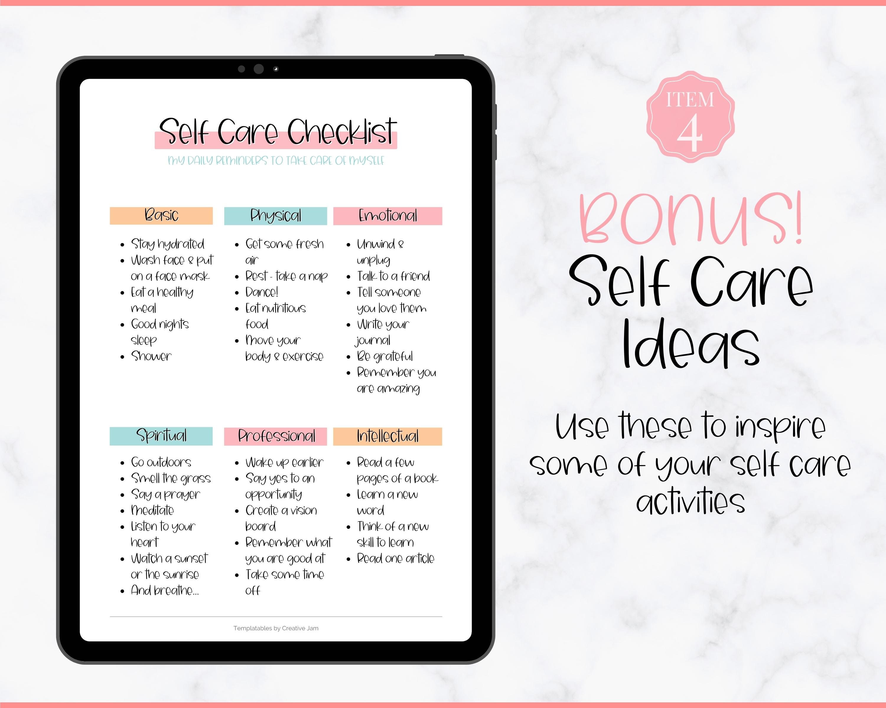 A5 Self Care Planner Self Care Checklist Selfcare Journal Etsy Uk