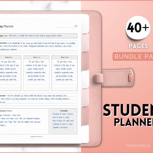 Student Planner Printable BUNDLE, 40+ Pg Study Planner, Academic ...