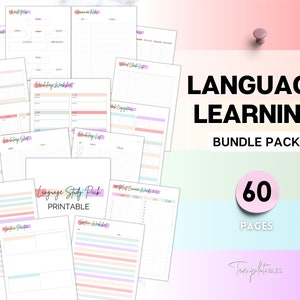 Language Learning Planner, Study Korean, Japanese, Spanish, French ...