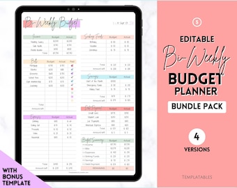 EDITABLE Biweekly Budget Planner, Bi-weekly Template, PDF Printable ...