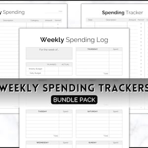 Weekly Spending Tracker, Printable Spending Log, Weekly Budget Planner ...