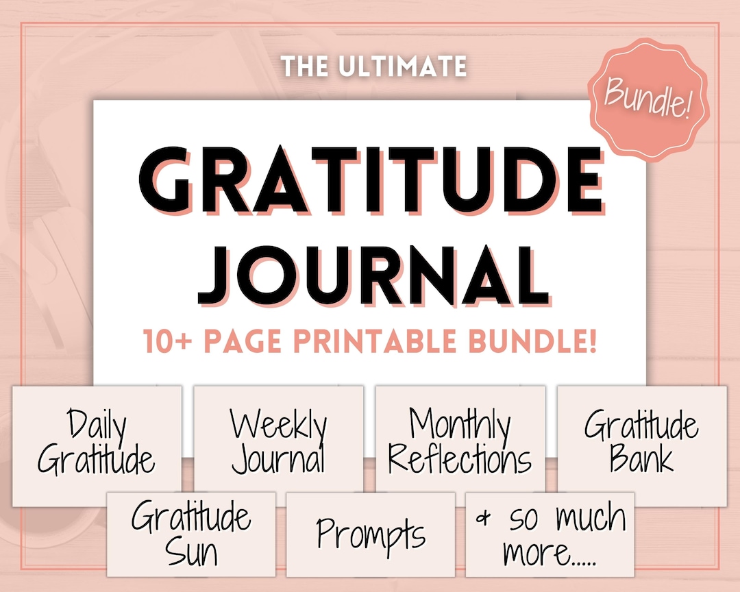 Printable Gratitude Journal BUNDLE! Mindfulness Log, Gratitude Template ...