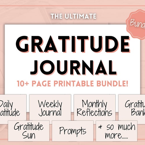 Gratitude Journal Printable BUNDLE Mindfulness Log Gratitude - Etsy