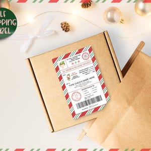 Elf Shipping Label, EDITABLE TEMPLATE, North Pole Mail Sticker, Elf ...