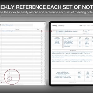 Digital Meeting Minutes Template, Editable Meeting Notes, Digital ...