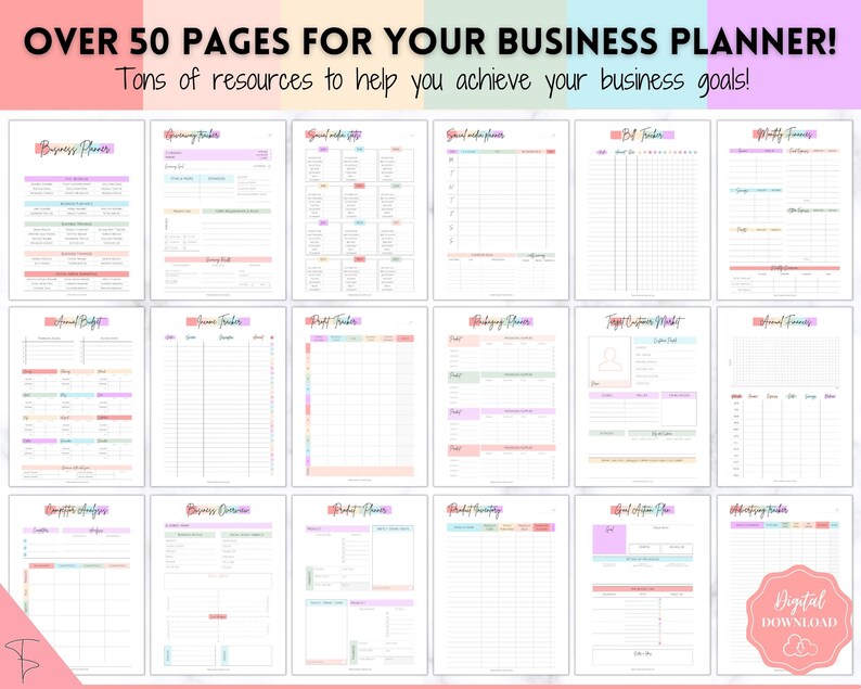 Side Hustle Planner Printable BUNDLE Small Business Planner - Etsy