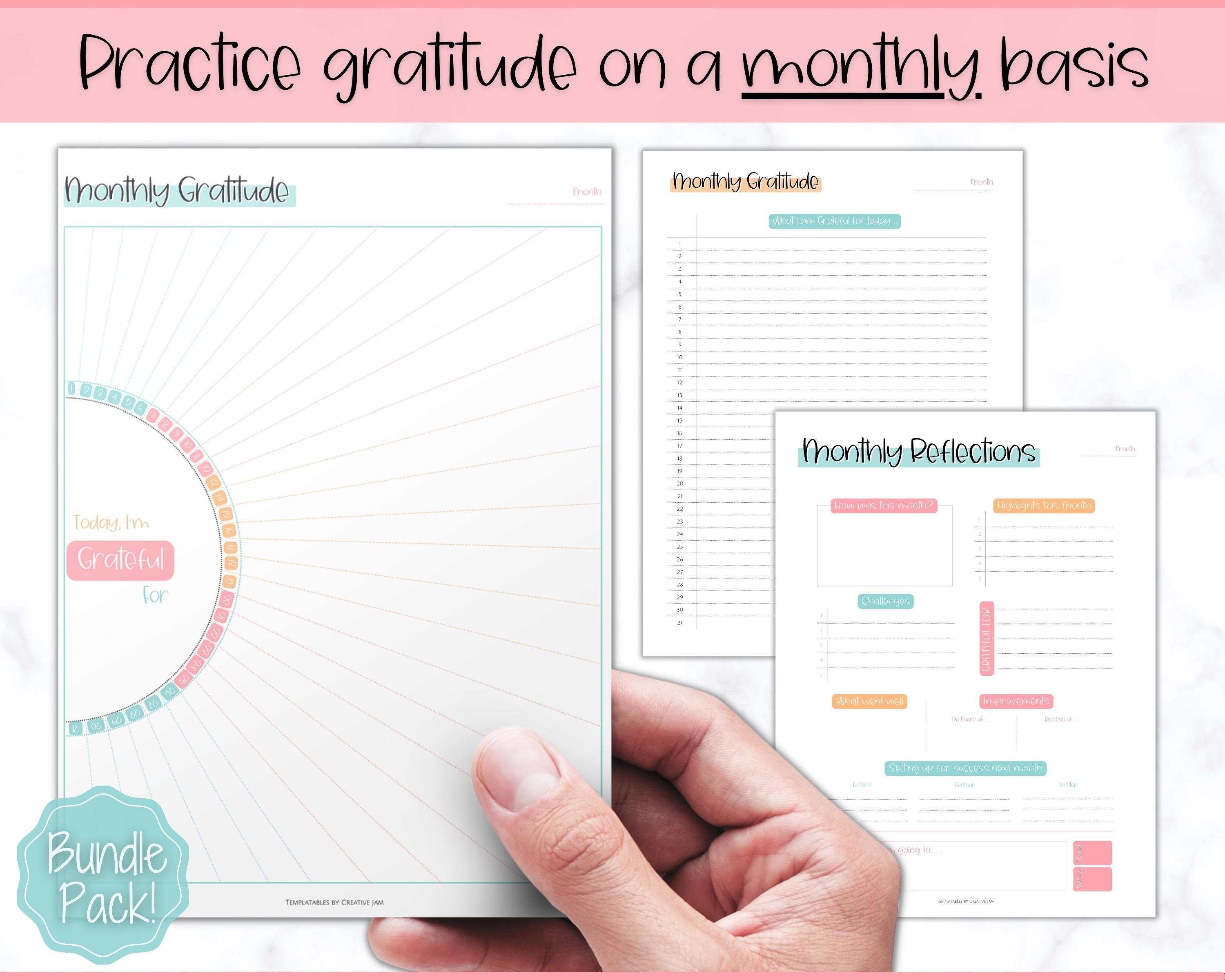 Printable Gratitude Journal BUNDLE! Mindfulness Log, Gratitude Template ...
