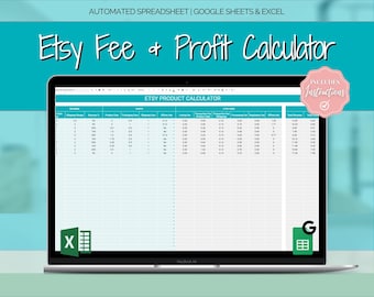 Etsy Profit Calculator | Etsy Fee Calculator | Etsy Spreadsheet ...