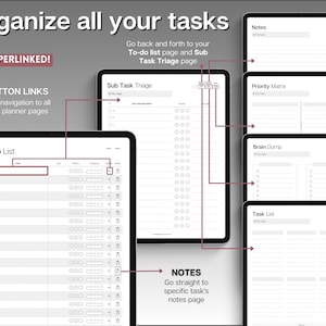 Minimalist to Do List, Hyperlinked to Do List for Digital Planners ...