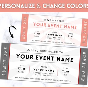 Event Ticket Template, EDITABLE DIY Event Printable, Surprise Getaway Invitation, Christmas ...