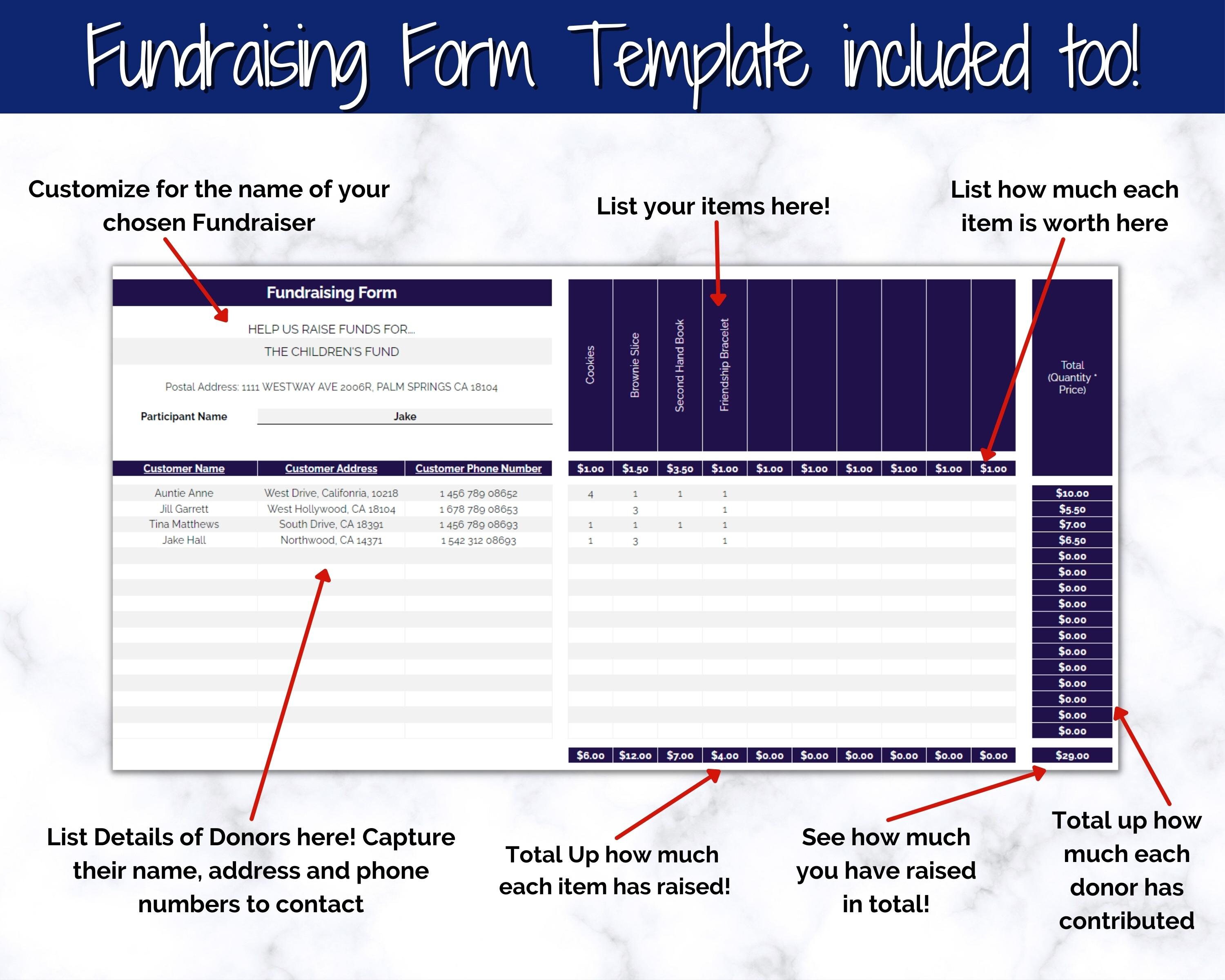 EDITABLE Fundraiser Order Form Automated Charitable Donation | Etsy