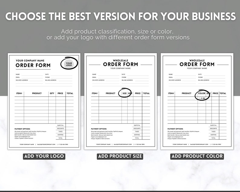 Order Form Template EDITABLE Order Form Bundle Canva - Etsy