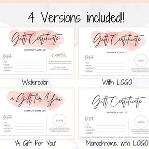 Gift Voucher, Gift Certificate Template. Editable Gift Card Template ...
