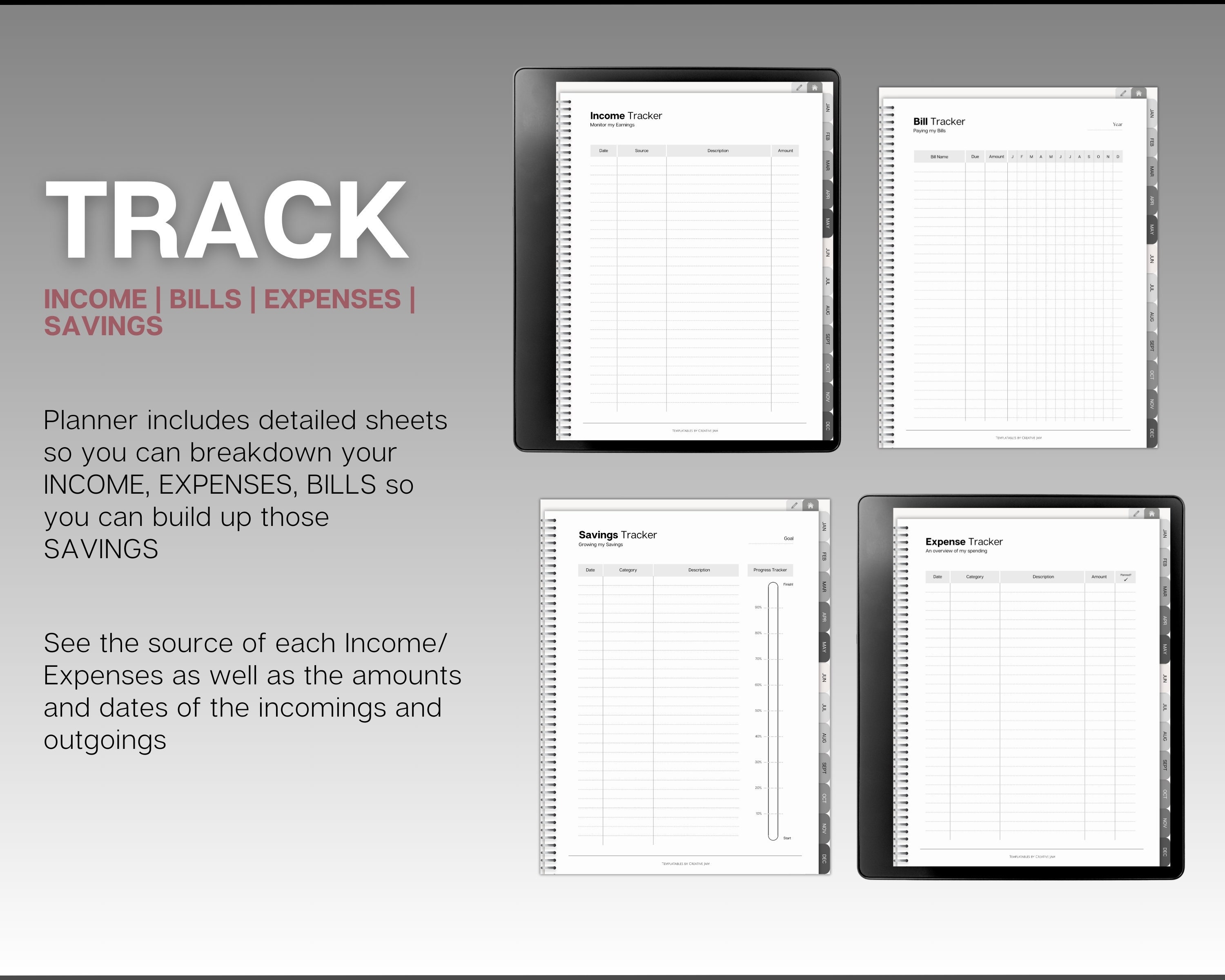 Kindle Scribe Templates, Digital Budget Planner, UNDATED Finance ...