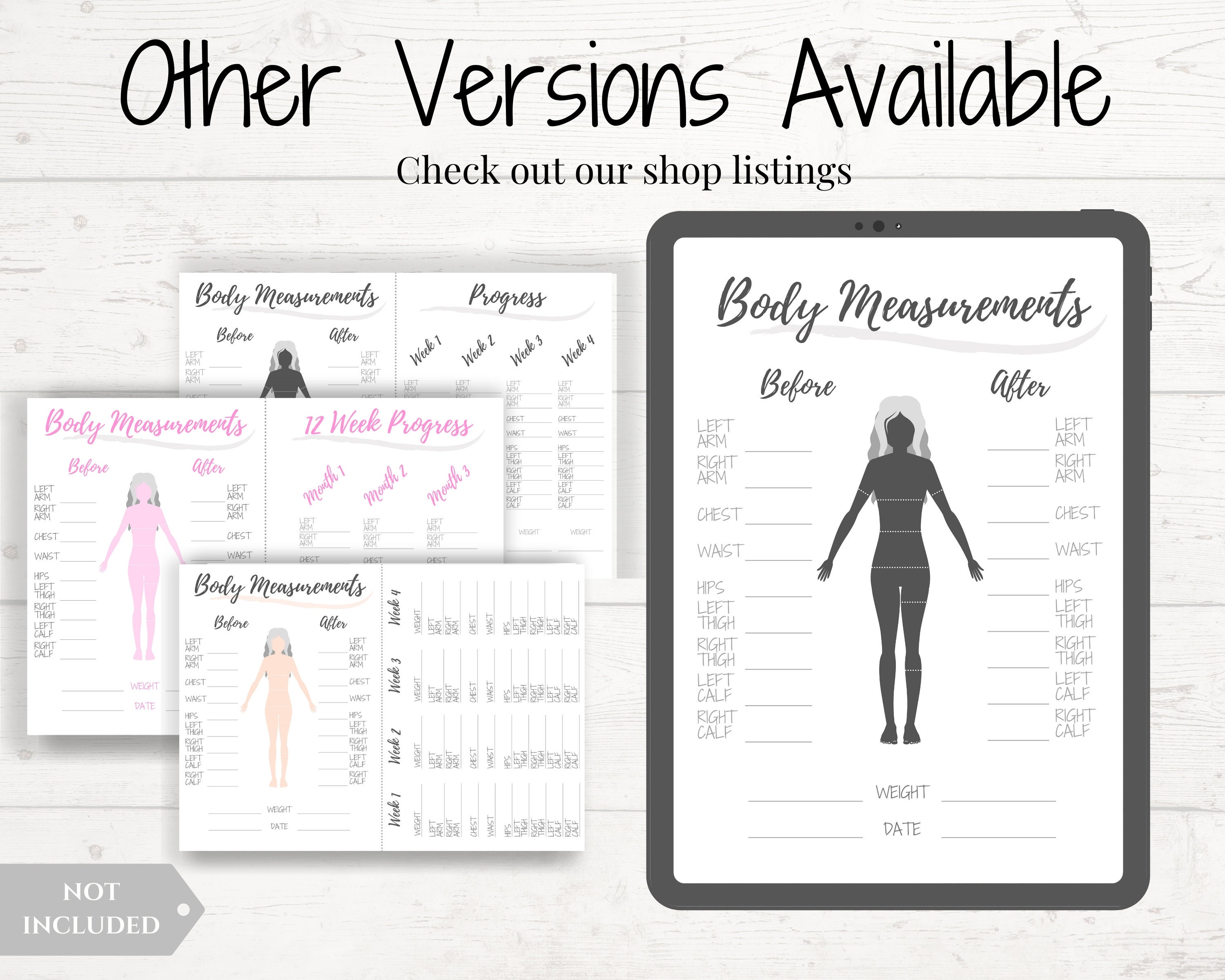Body Measurement Fitness Planner for Weight Loss. Template - Etsy UK