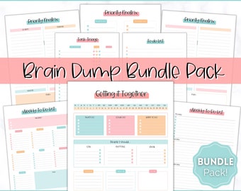 ADHD Brain Dump BUNDLE, to Do List Printable, Daily Planner Template ...