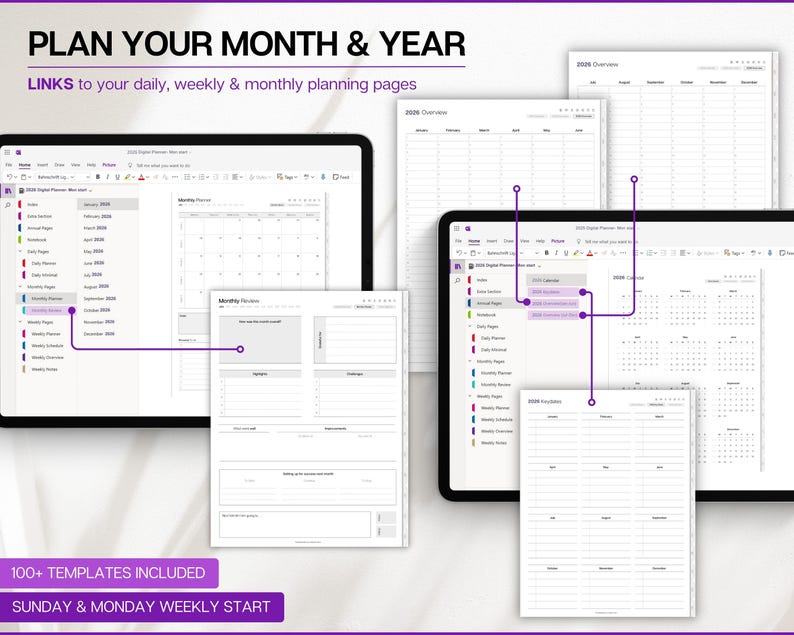 Onenote Planner, 2026 Digital Planner, Onenote Template, Daily, Weekly ...